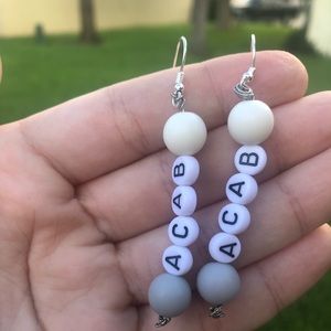 None | Jewelry | Acab Letter Earrings Handmade By Me | Poshmark